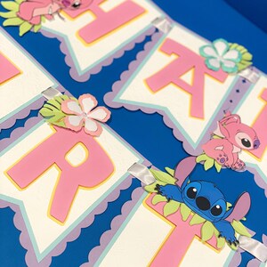 Lilo and Angel Theme Birthday Banner | Personalized Birthday Banner ...
