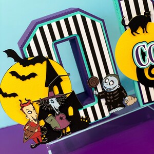 Nightmare Before Christmas Theme 3D Letters or Numbers | Jack and Sally ...