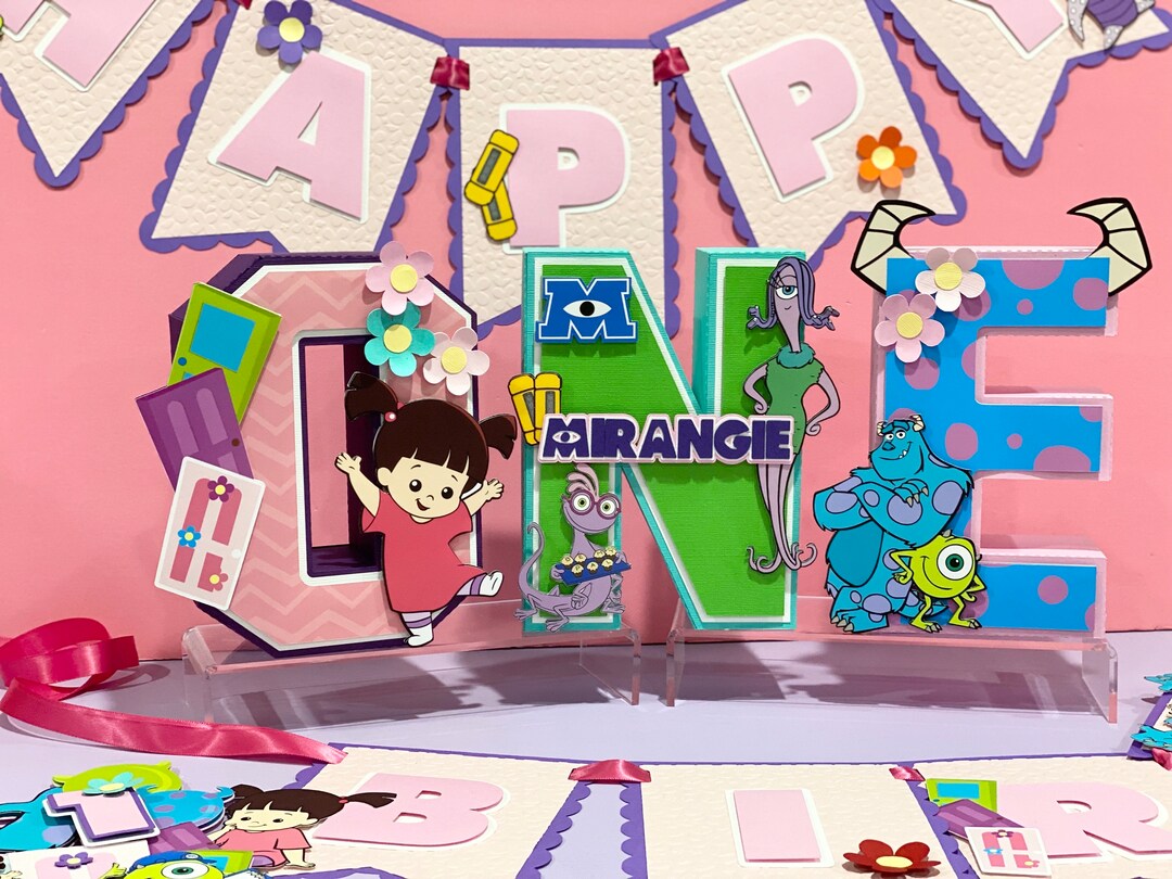 Monster Inc Theme 3D Letters or Numbers | Cute Monster Inc Birthday ...