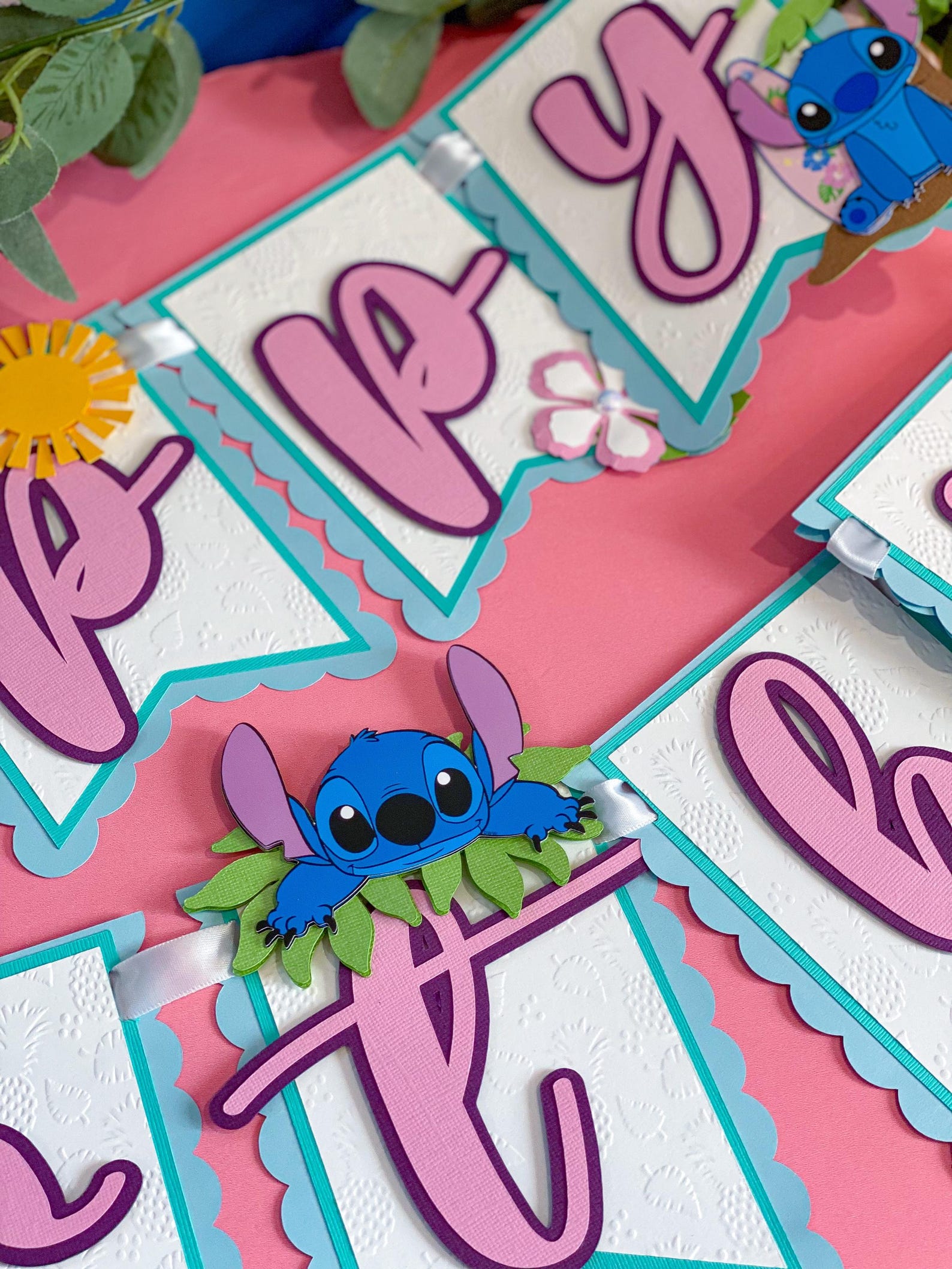 Lilo and Stitch Theme Birthday Banner | Personalized Birthday Banner ...