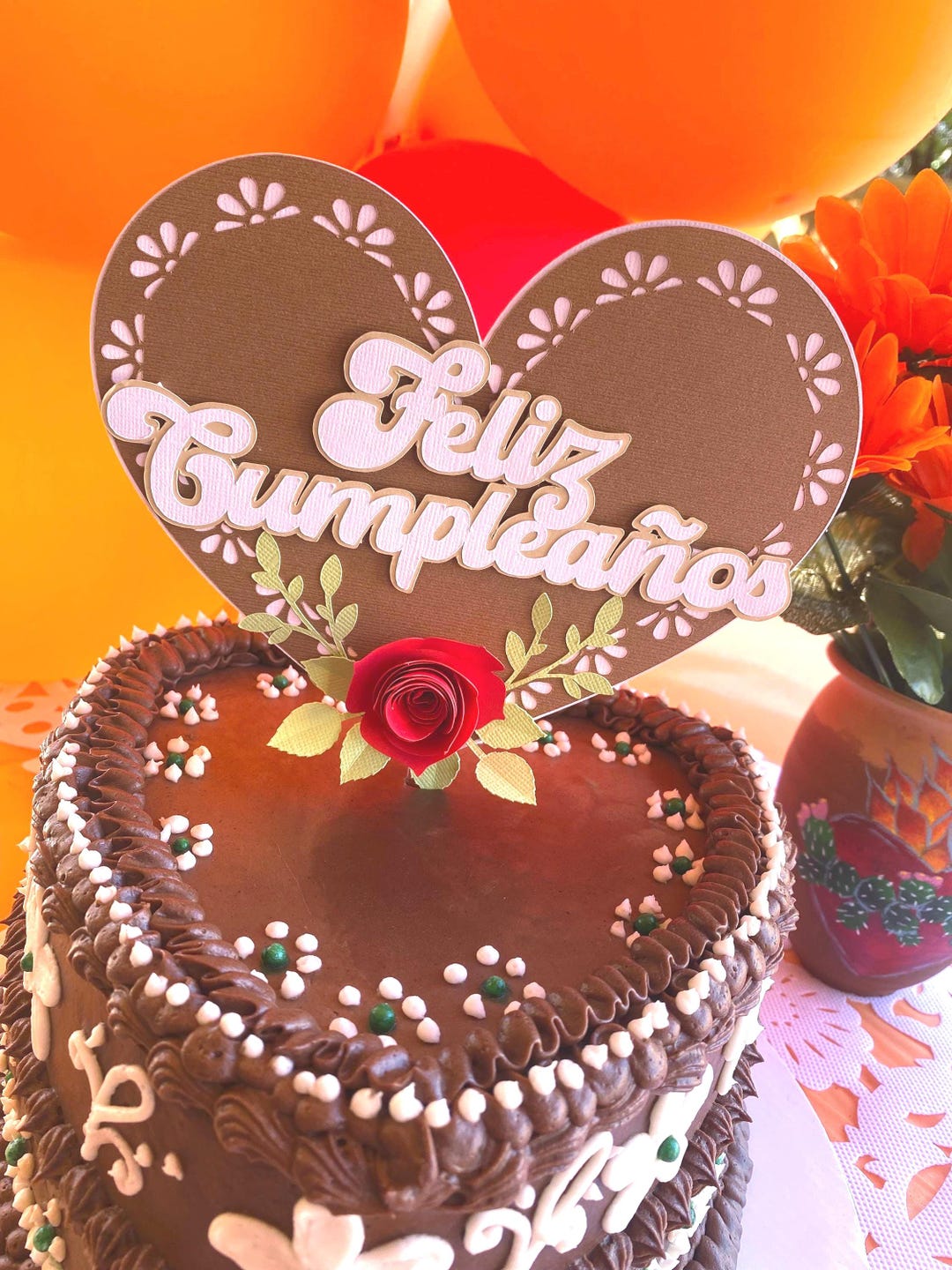 Talavera Topper | Traditional Mexican Theme Cake Topper | Barro Theme ...