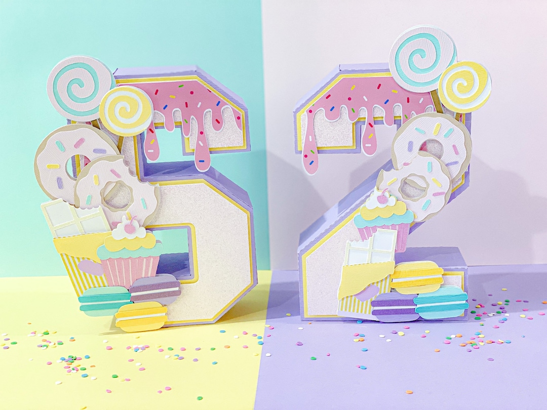 Candyland Theme 3D Letters or Numbers | Donut Candy Theme | Sweet and ...