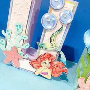 Little Mermaid Theme 3D Letters | Ariel Party Theme | Mermaid Birthday ...