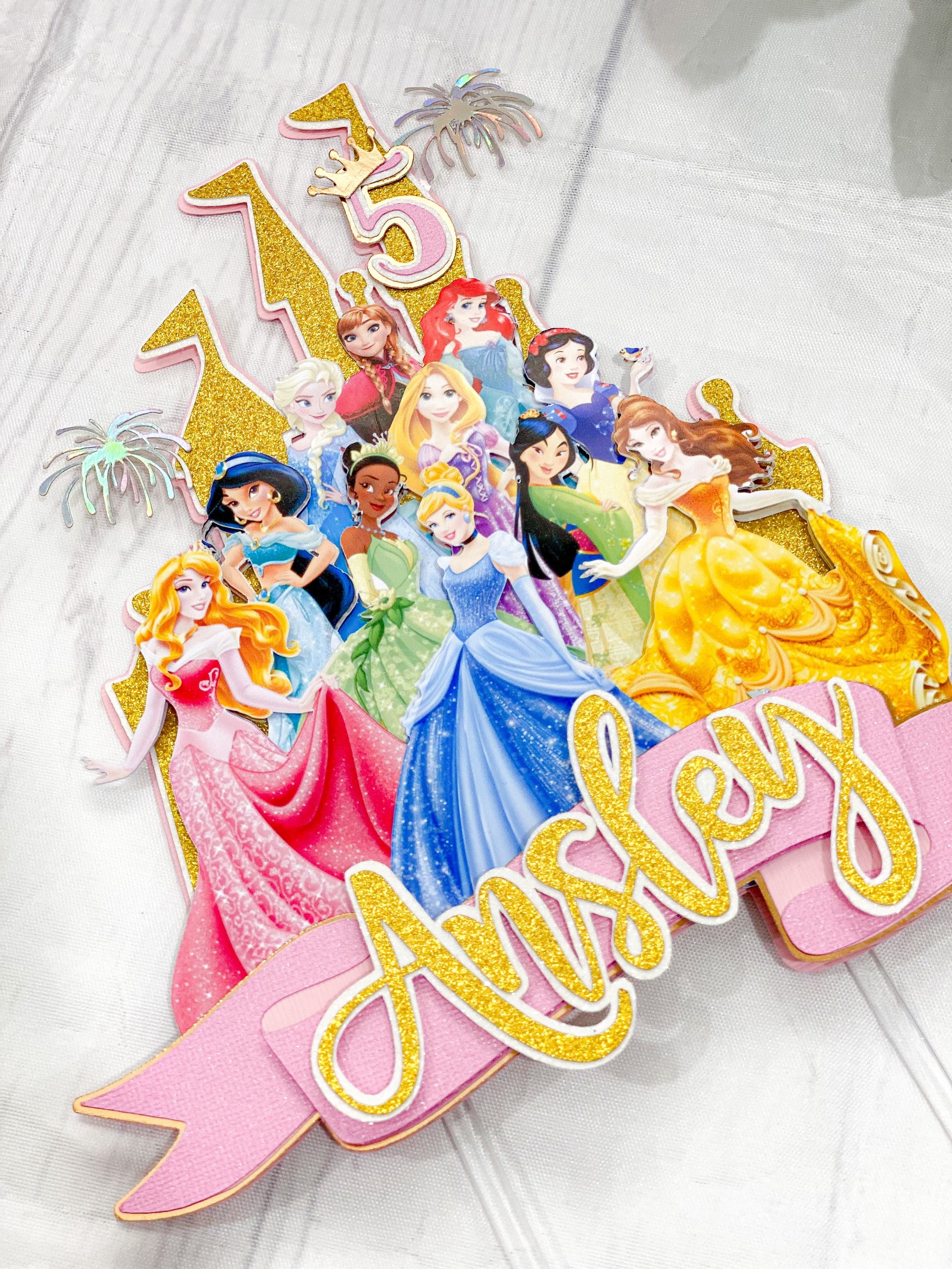 Princess Cake Topper Princess Theme Party Castle Princess - Etsy