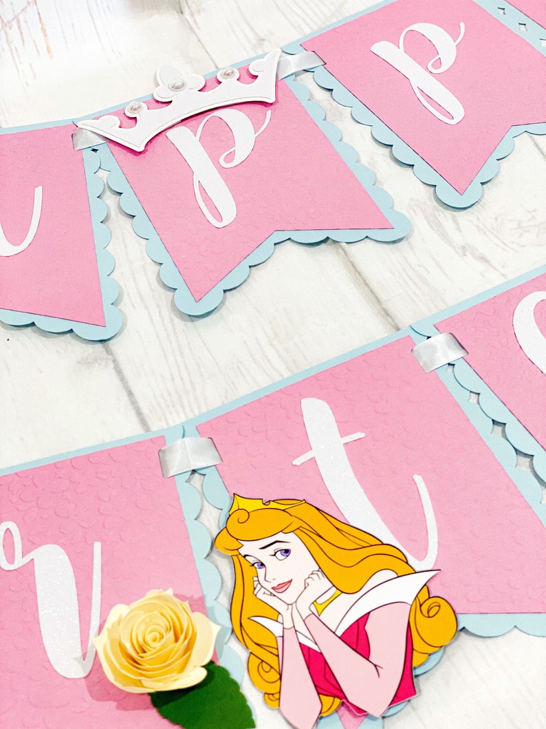 Happy Birthday Banner Disney Princesses Theme Party - Etsy