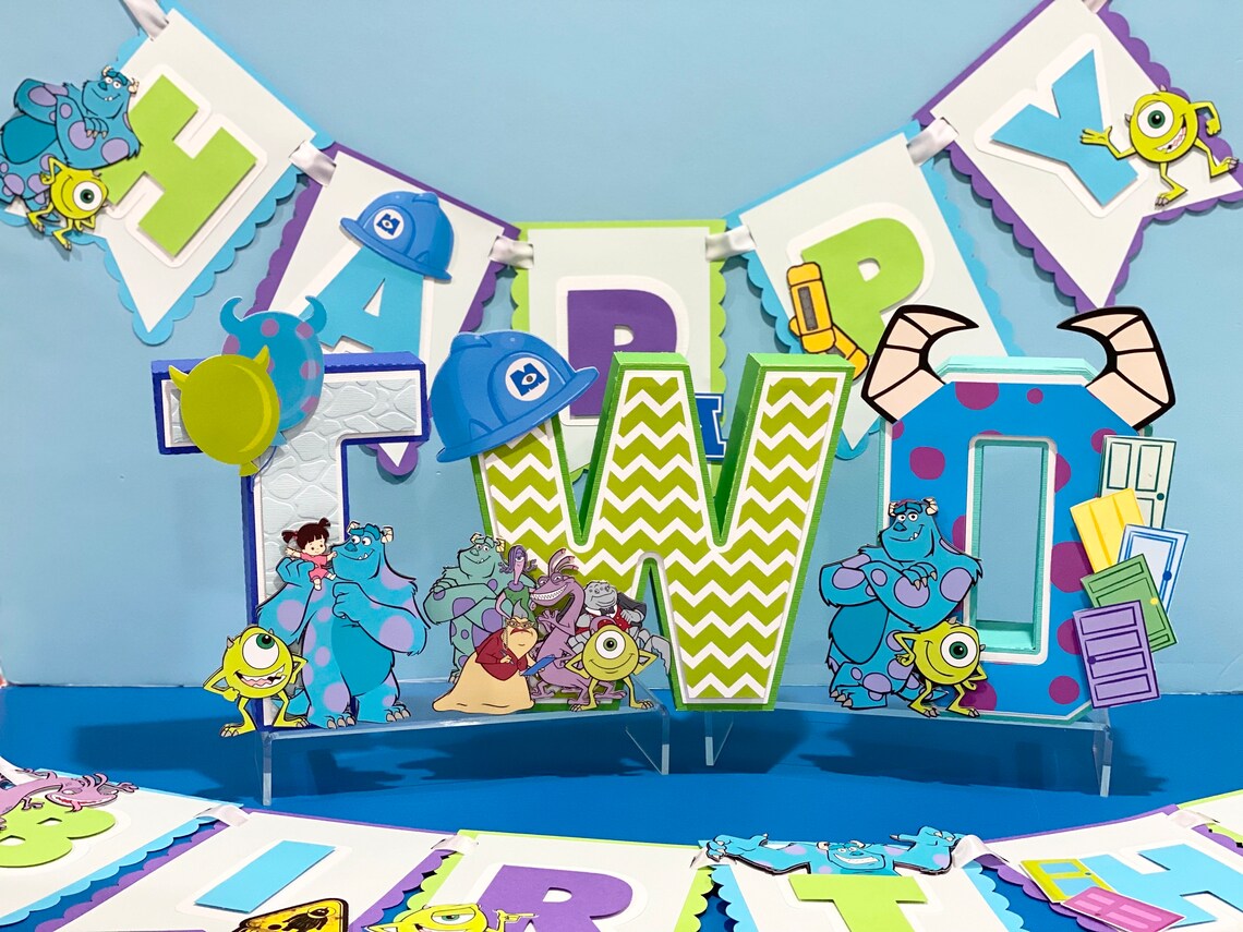Monsters Inc Theme 3D Letters | Monsters Inc Theme | Monsters Inc Sully ...
