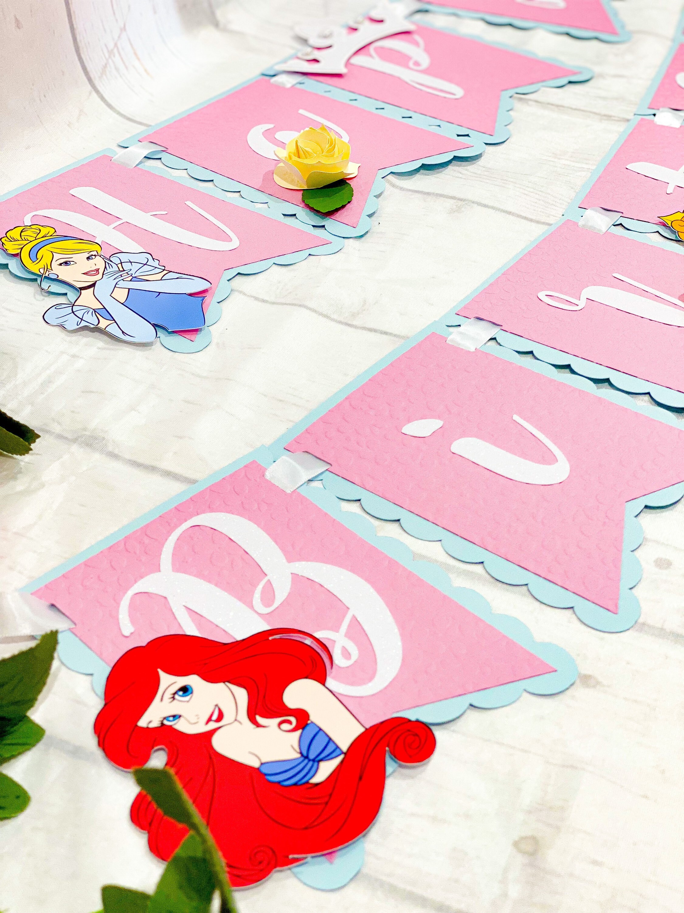 Happy Birthday Banner | Disney Princesses Theme Party | Princess ...