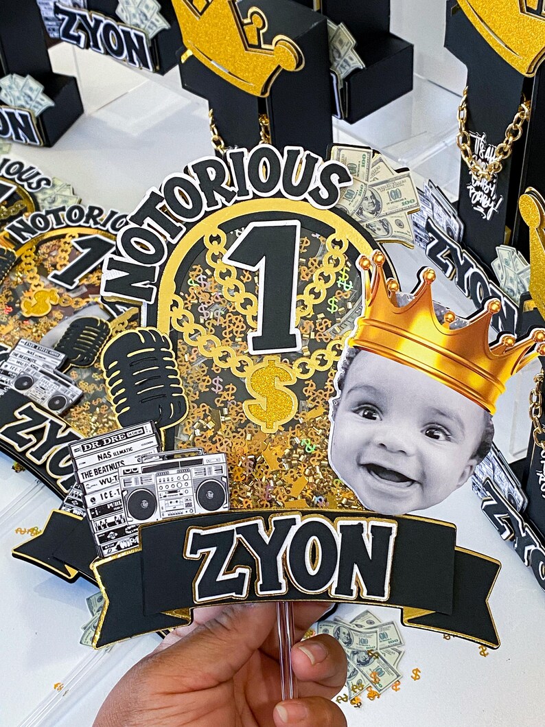 Notorious ONE Theme Cake Topper | Hip Hop Party Theme | Rap Birthday ...