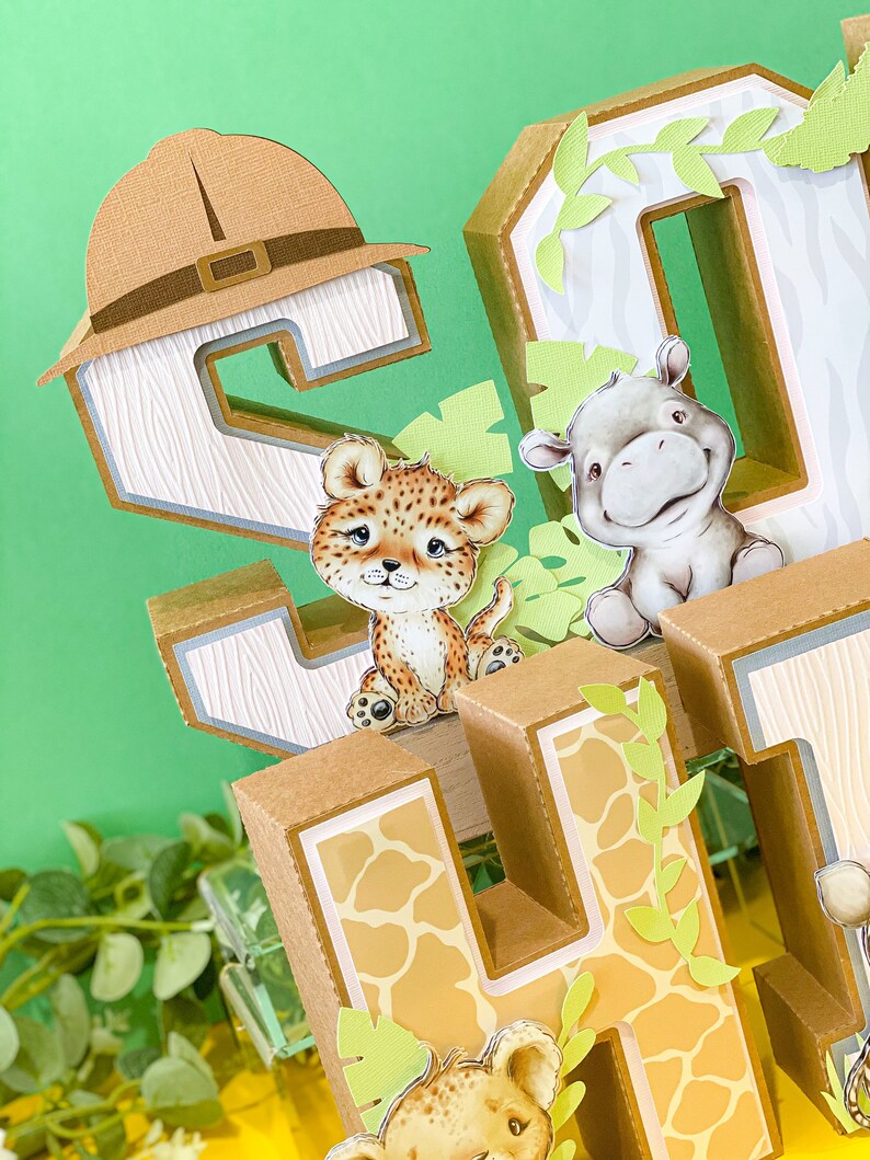 Safari Animals Theme 3D Letters | Zoo Animals Party Theme | Jungle ...