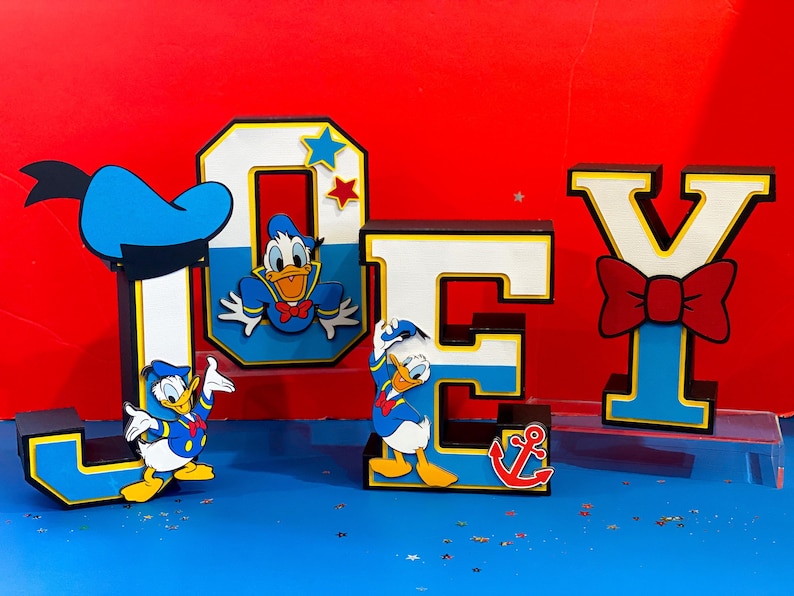 Donald Duck Theme 3D Letters | Donald Duck Party Theme | Disney Donald ...