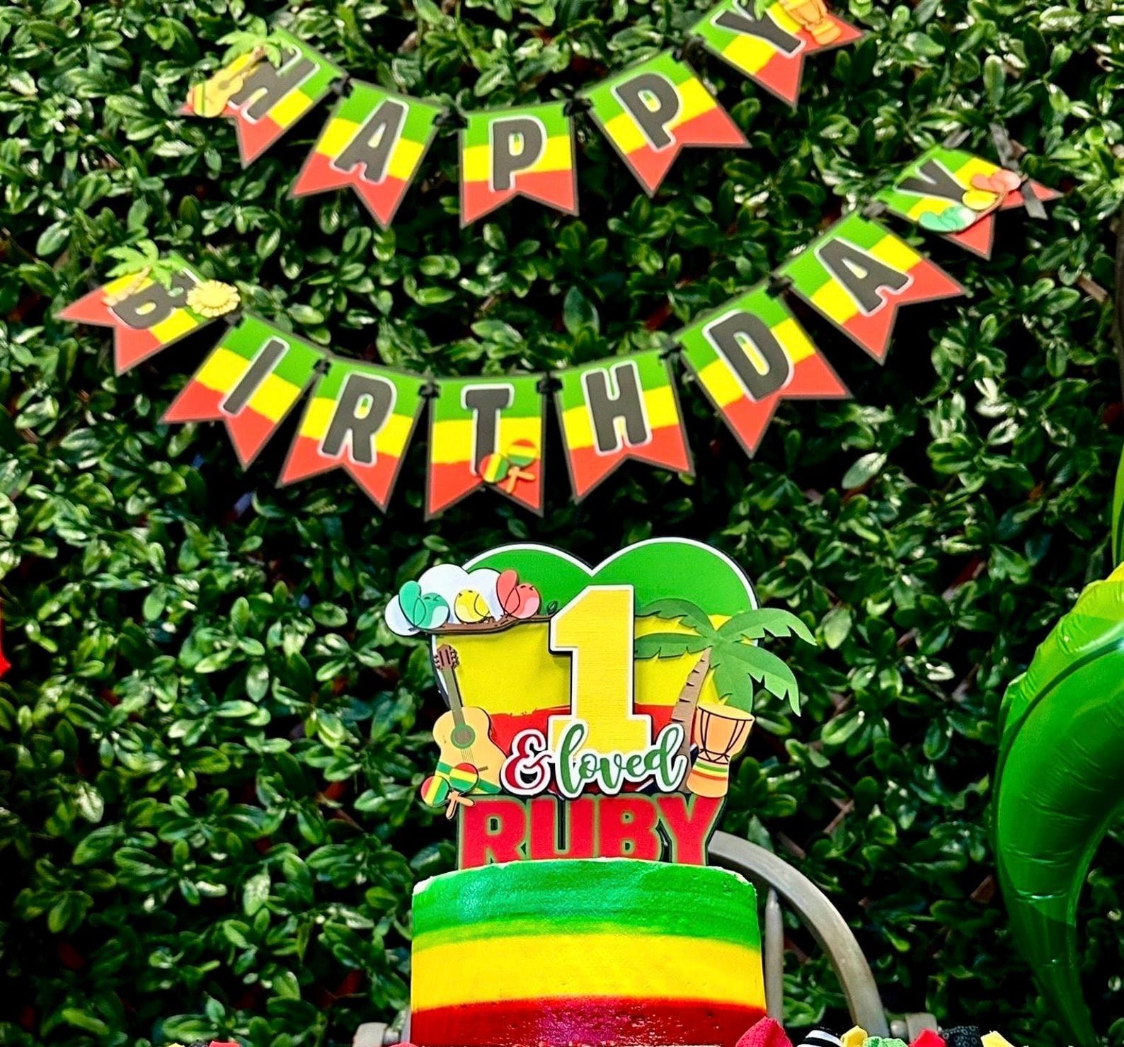 One & Loved Cake Topper | Reggae Theme Cake Topper | One Love First ...