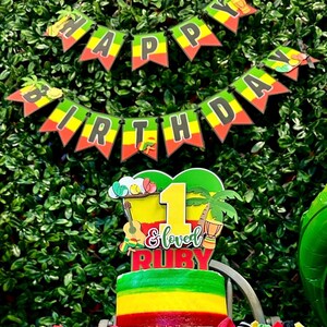 One & Loved Cake Topper Reggae Theme Cake Topper One Love First ...