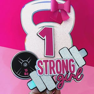 ONE Strong Cake Topper | Fitness Theme Party | Gym Weights Birthday ...