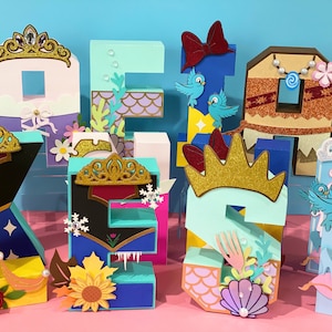Princess Theme 3D Letters or Numbers | Princess Party Theme | Disney ...