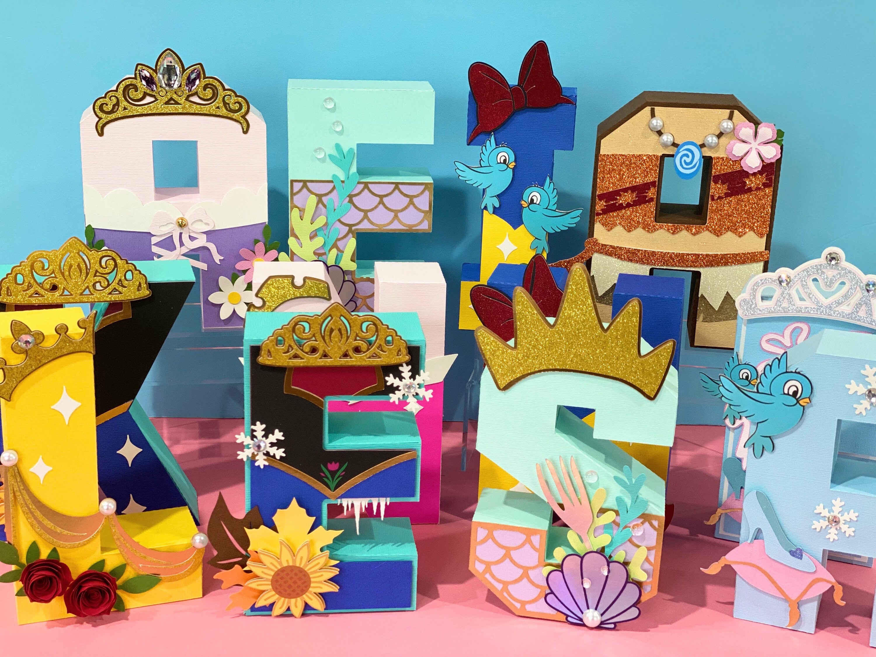 Princess Theme 3D Letters or Numbers | Princess Party Theme | Disney ...