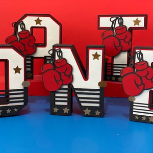 Boxing Theme 3D Letters or Numbers | First Round Boxing Birthday Party ...