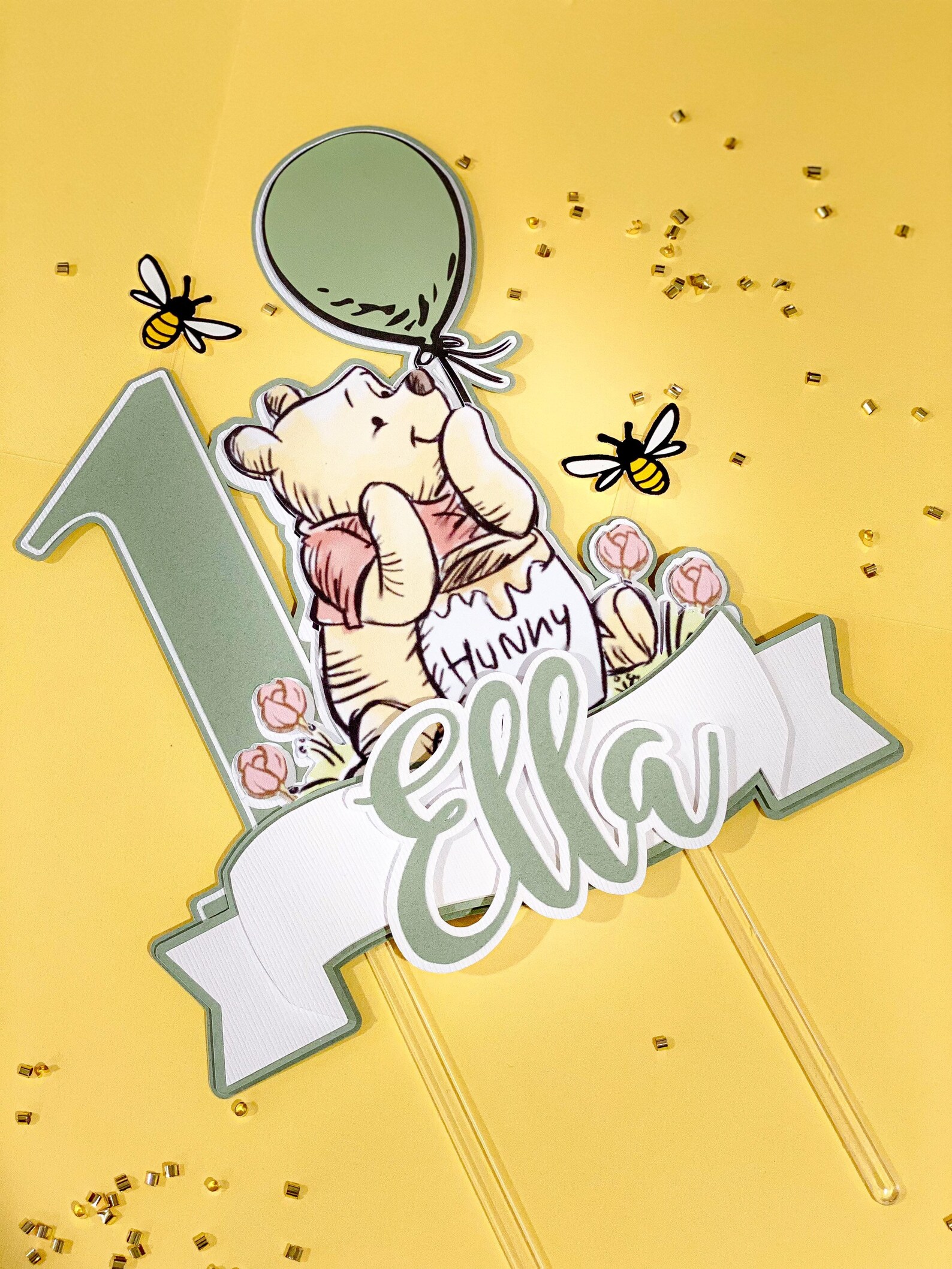 Winnie the Pooh Cake Topper Baby Shower Cake Topper Winnie - Etsy