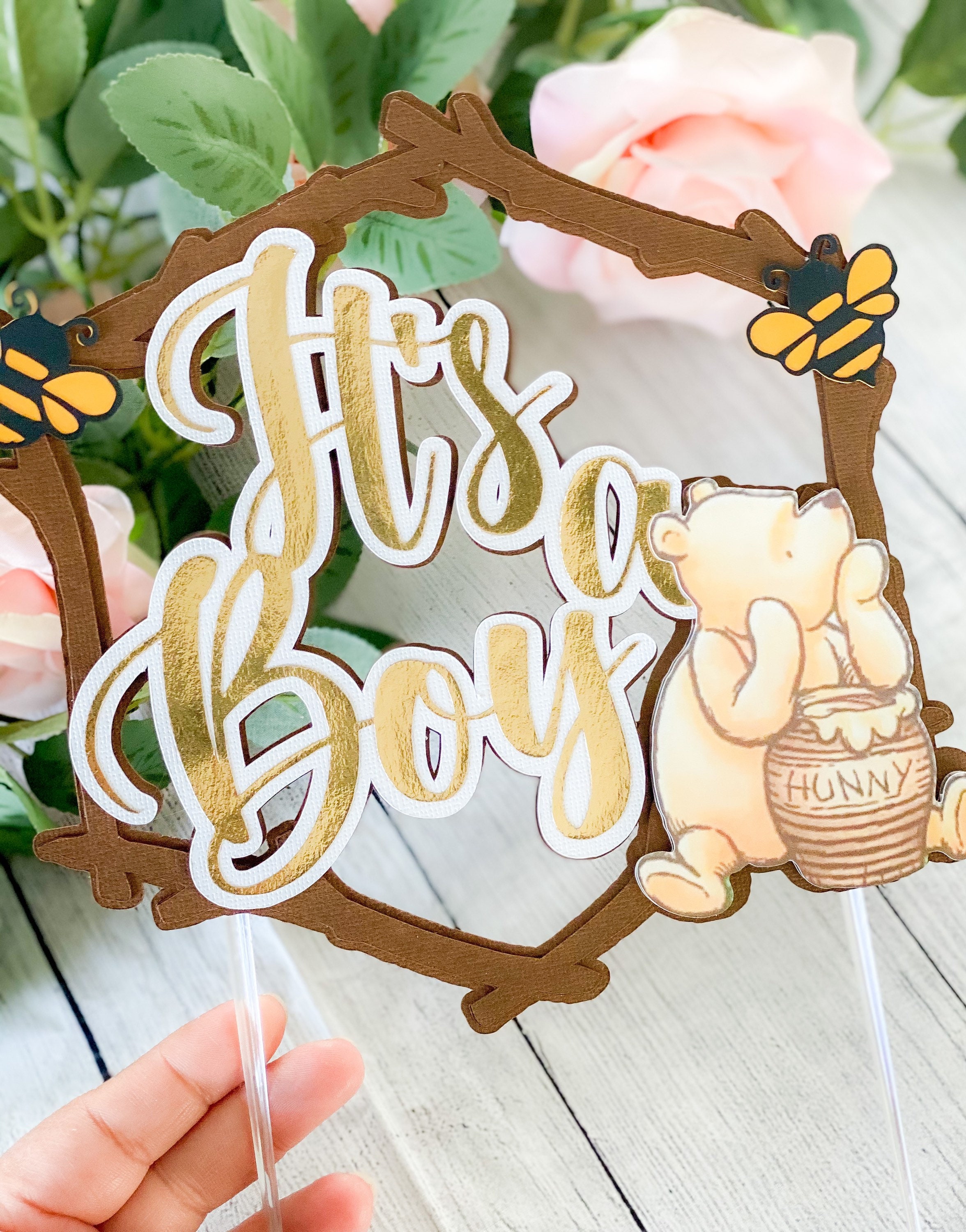 Winnie the Pooh Cake Topper Baby Shower Cake Topper Winnie | Etsy