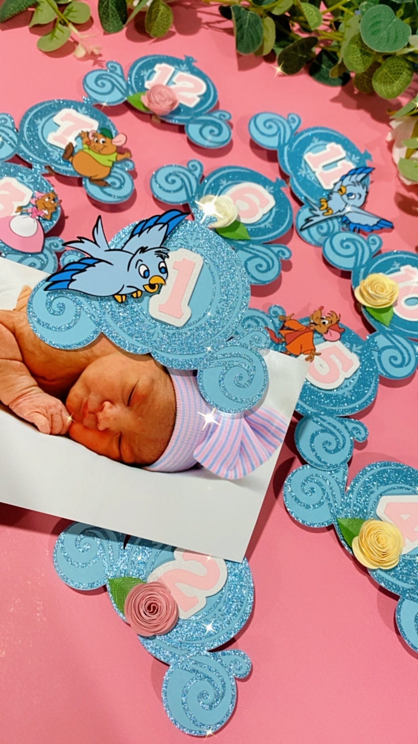 Landscape Frame Cinderella Birthday Banner Cinderella Princess Theme ...