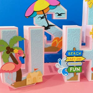 Pool Party Theme 3D Letters | Summer Beach Party Theme | Surfer ...