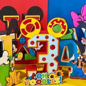Large Mickey Mouse Clubhouse Theme 3D Letters or Numbers | Oh Toodles ...