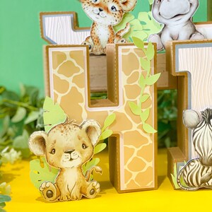 Safari Animals Theme 3D Letters Zoo Animals Party Theme Jungle Animals ...