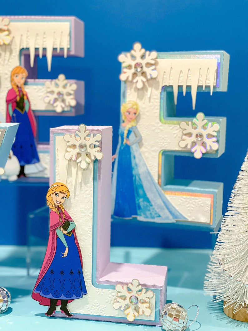 Purple and Blue Frozen Theme 3D Letters | Frozen Party Theme | Frozen ...