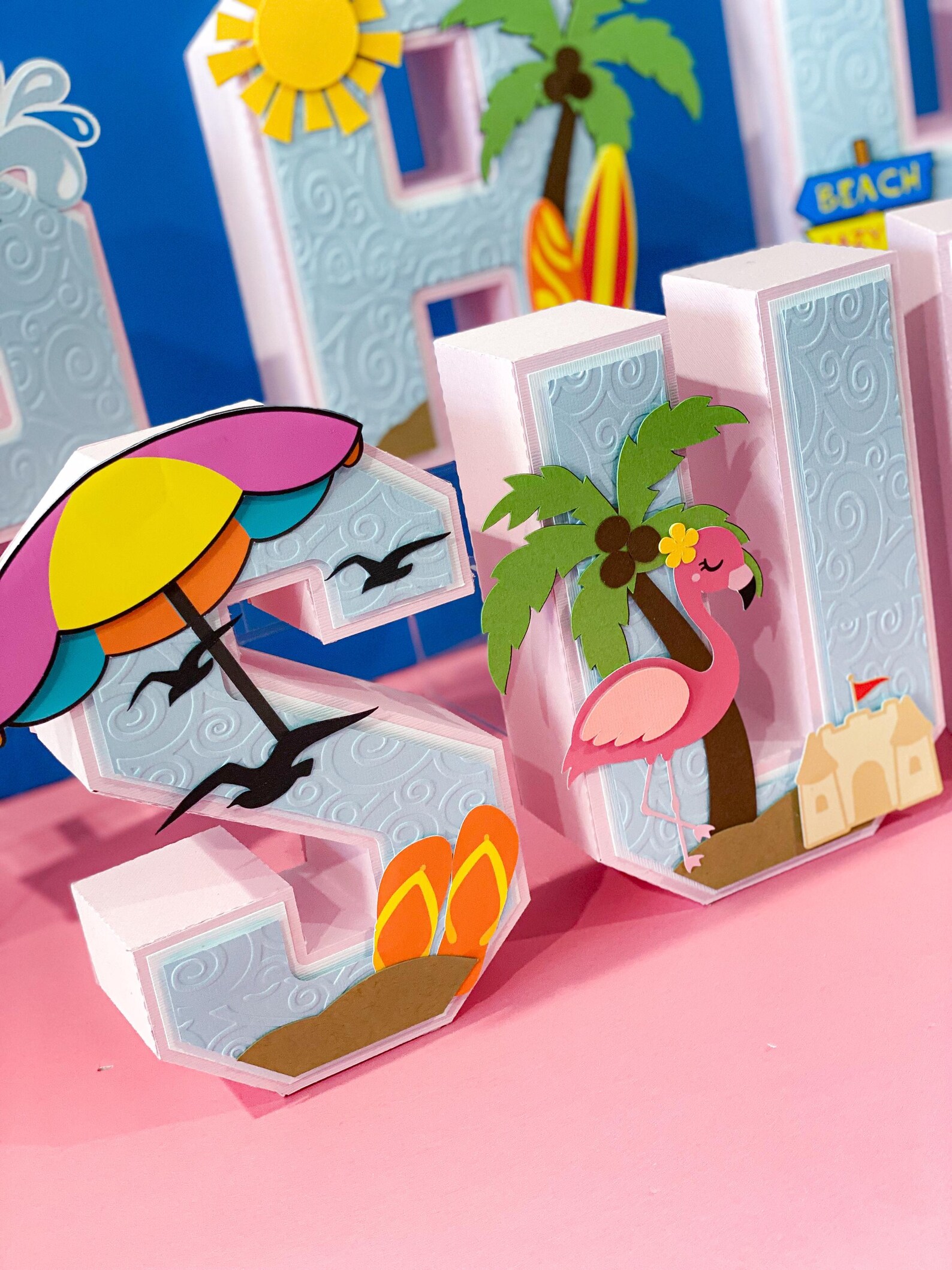 Pool Party Theme 3D Letters | Summer Beach Party Theme | Surfer ...