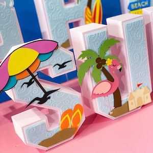Pool Party Theme 3D Letters | Summer Beach Party Theme | Surfer ...