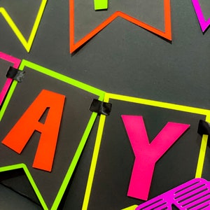 Neon Theme Birthday Banner | Personalized Birthday Banner | Neon Theme ...
