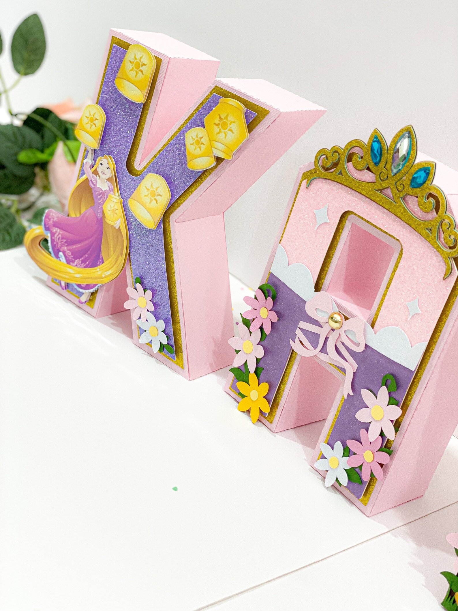 Rapunzel Theme 3D Letters Rapunzel Tangled Party Theme - Etsy