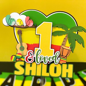 One & Loved Cake Topper Reggae Theme Cake Topper One Love First ...
