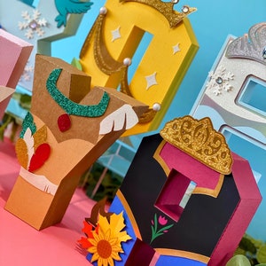 Princess Theme 3D Letters or Numbers | Princess Party Theme | Disney ...