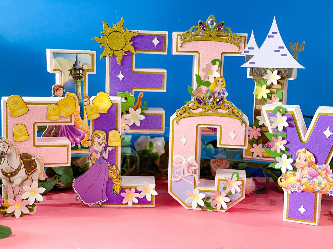 Rapunzel Theme 3D Letters | Rapunzel Tangled Party Theme | Rapunzel ...