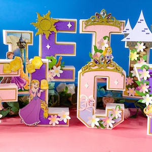 Rapunzel Theme 3D Letters | Rapunzel Tangled Party Theme | Rapunzel ...
