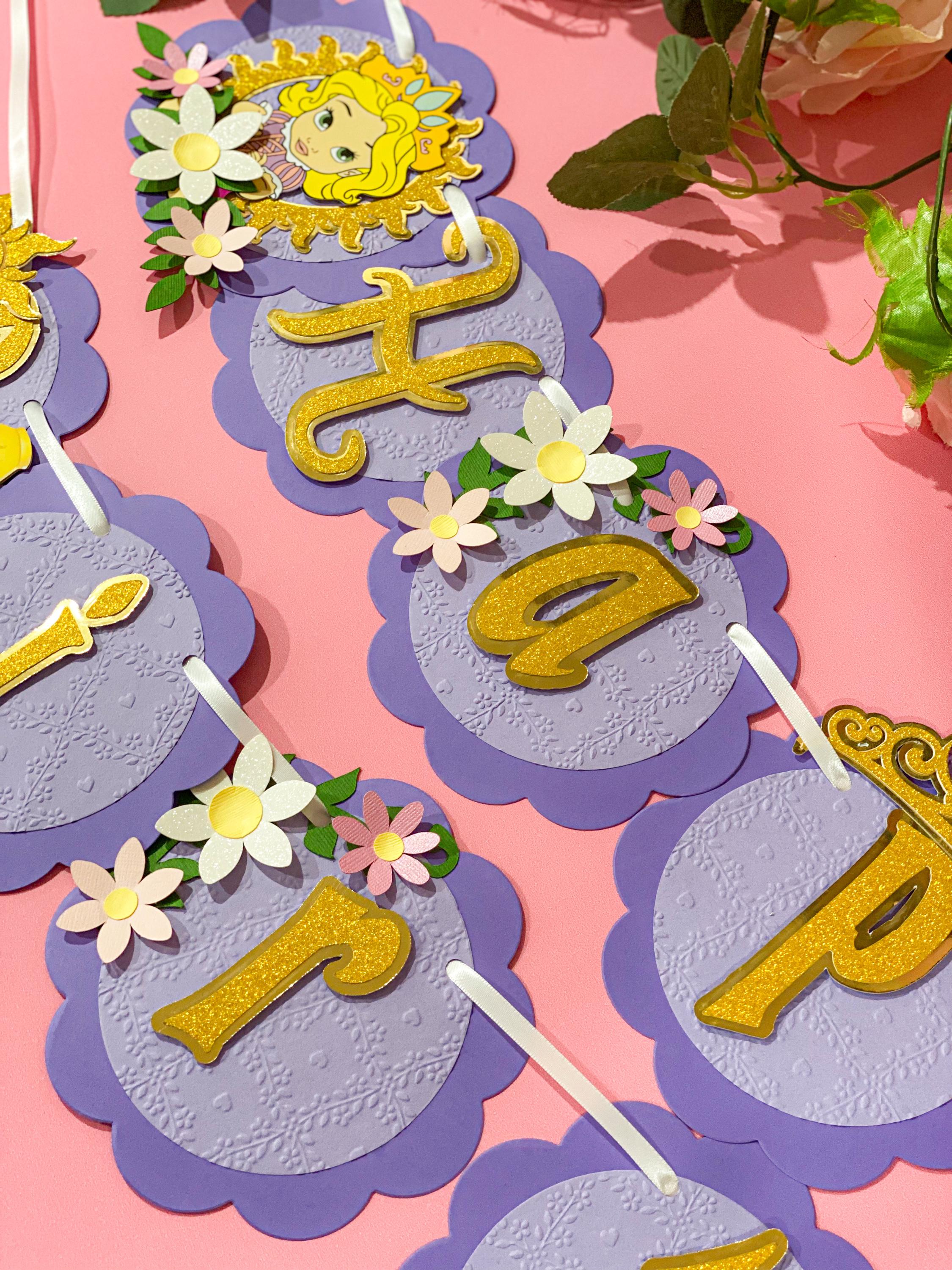 Baby Rapunzel Banner | Disney Princesses Theme Party Decor | Princess ...