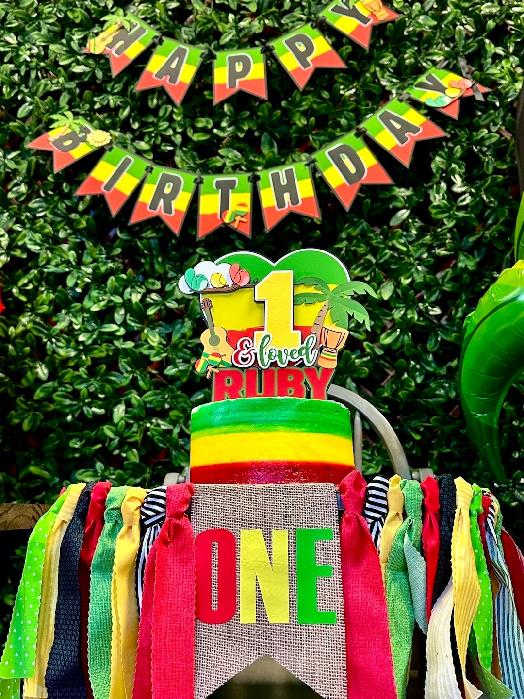 One & Loved Banner One Love Theme Party Rasta Birthday Theme Jamaican ...