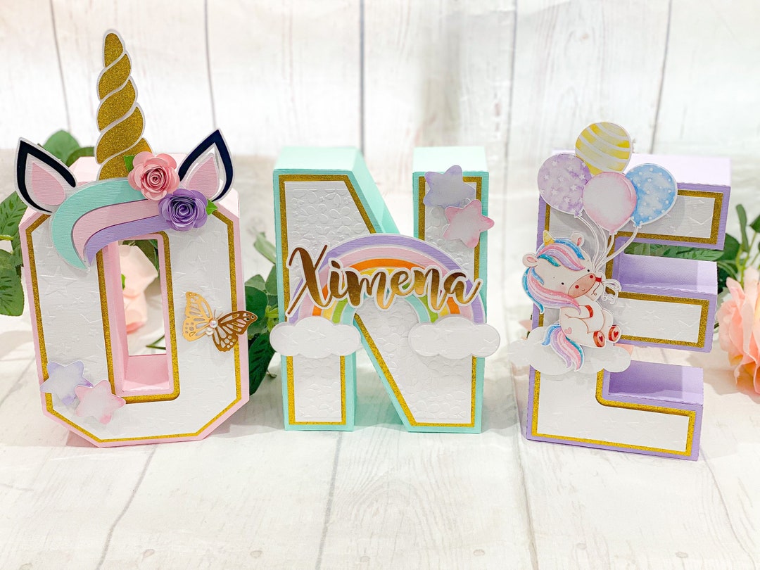 Unicorn Pastel Theme 3D Letters | Unicorn Theme | Unicorn Rainbow ...