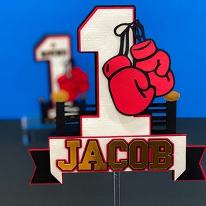 Boxing Cake Topper | Baby Shower Cake Topper | First Round Wrestling ...