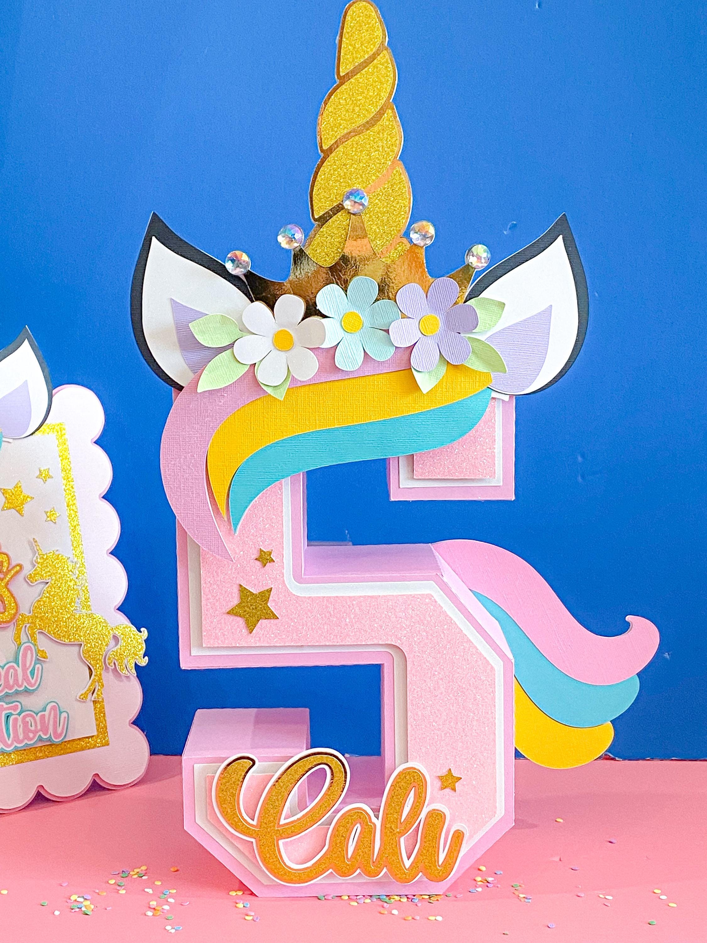 Large Unicorn Theme 3D Letters or Numbers | Rainbow Unicorn Party ...