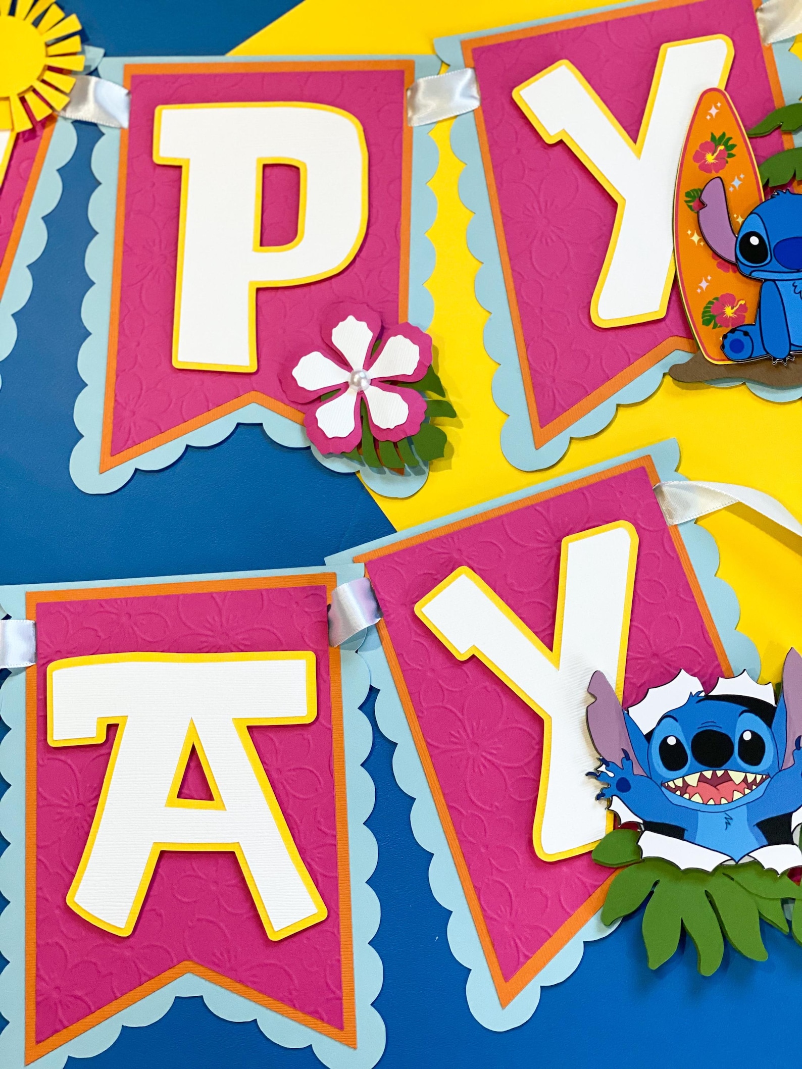 Lilo and Stitch Theme Birthday Banner | Personalized Birthday Banner ...