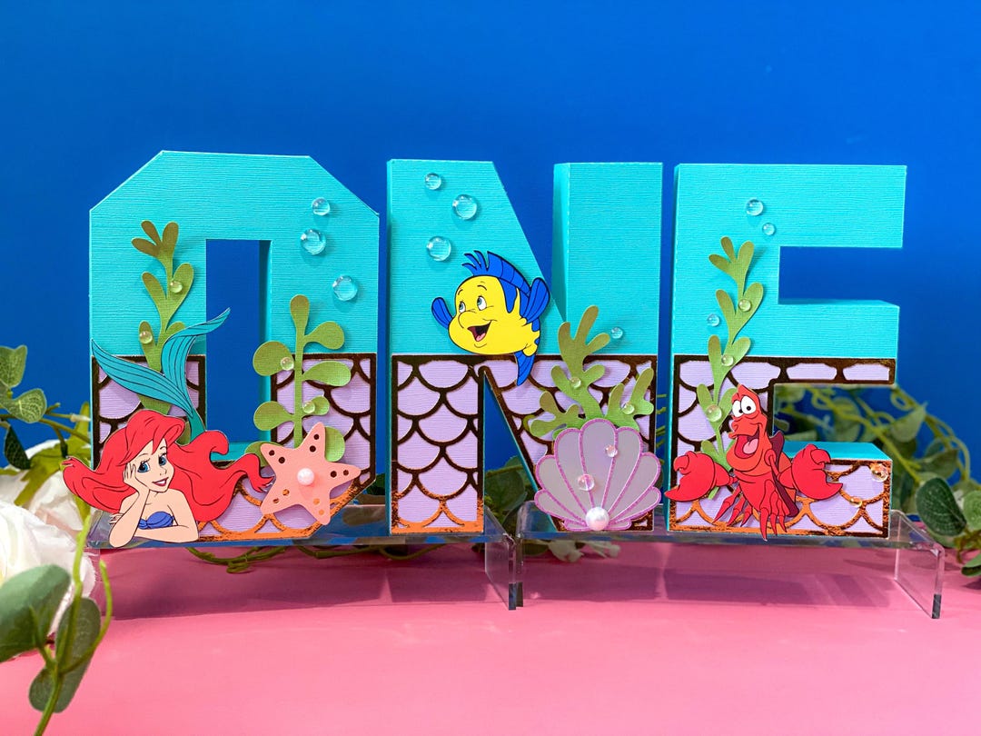 Little Mermaid Theme 3D Letters | Ariel Party Theme | Mermaid Birthday ...