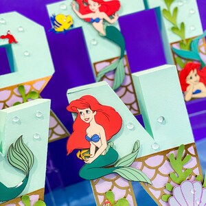 Little Mermaid Theme 3D Letters | Ariel Party Theme | Mermaid Birthday ...