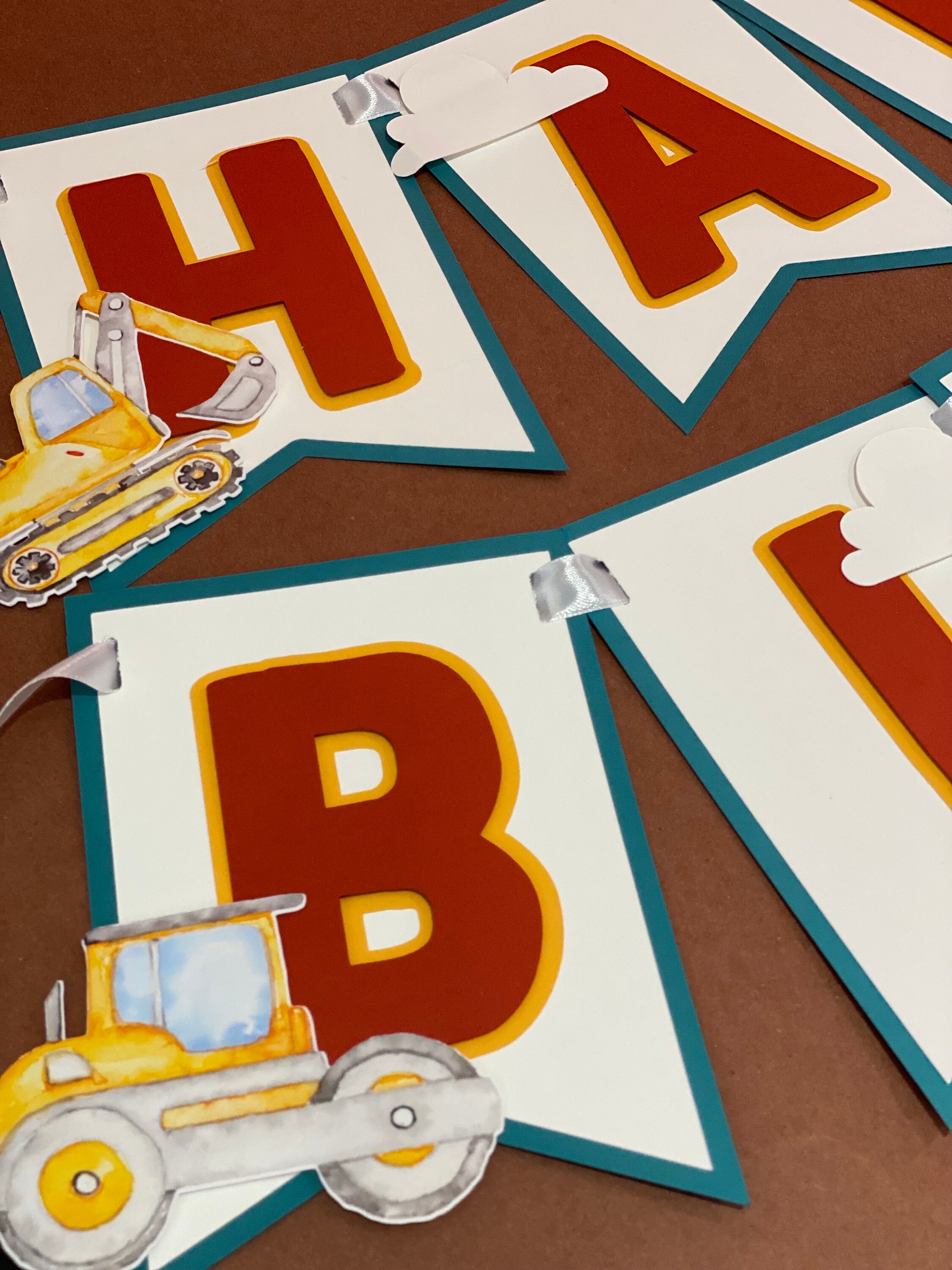 Kid’s Construction Birthday Banner | Digger Theme Party Supplies ...