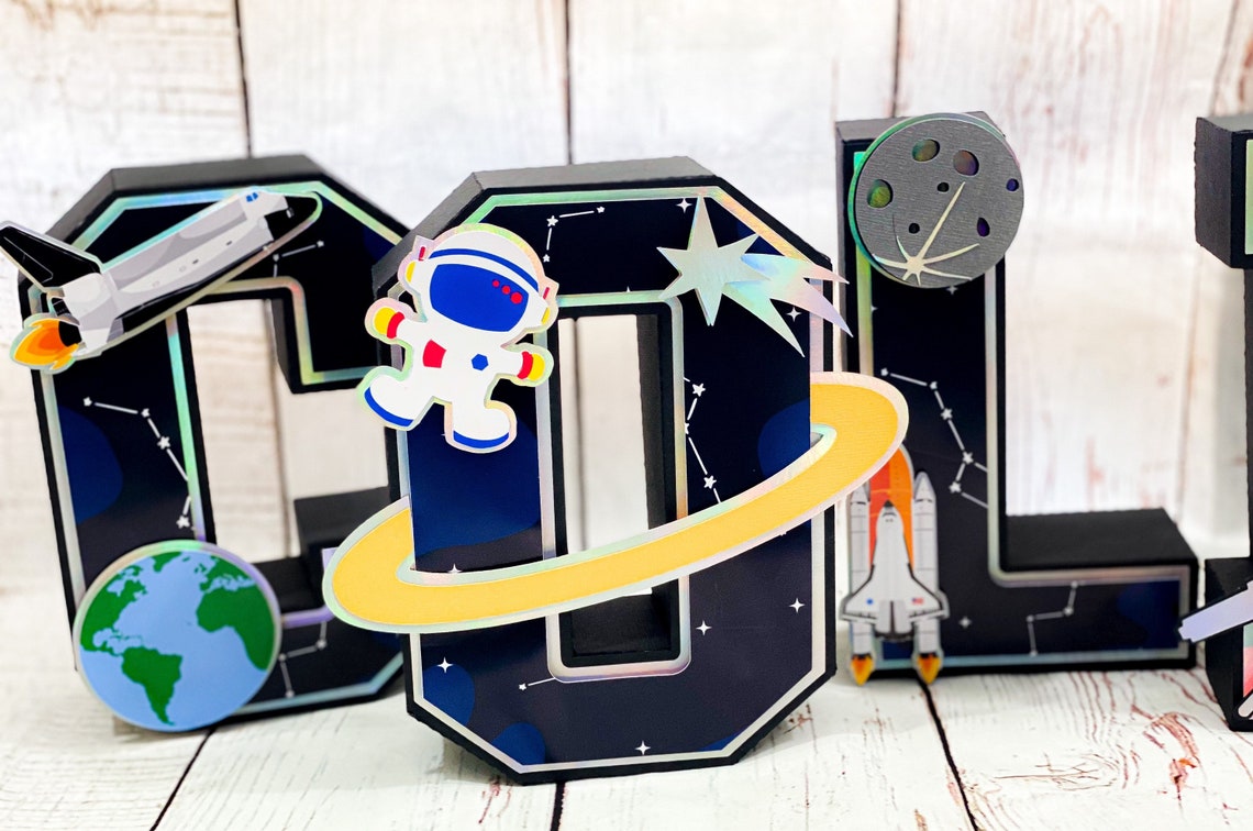 Space Theme Theme 3D Letters Space Party Theme Astronaut - Etsy