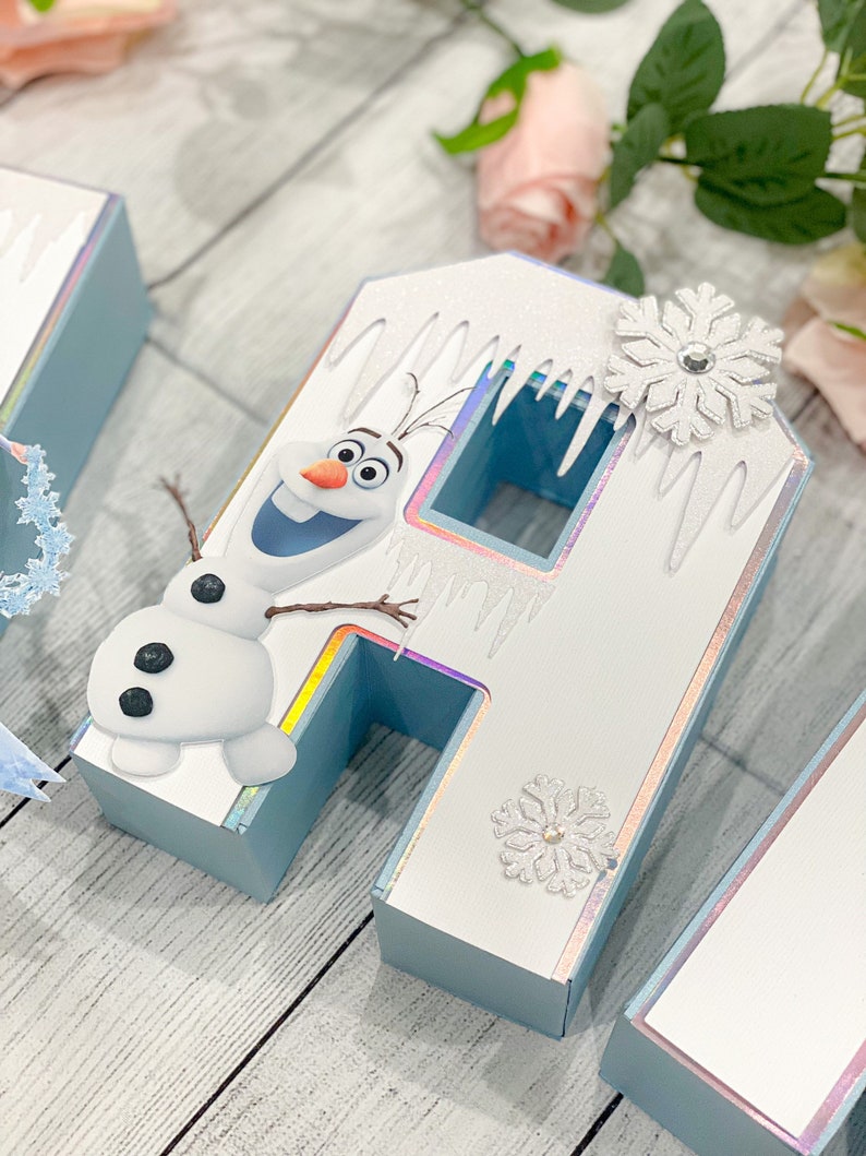 Frozen Theme 3D Letters Frozen Elsa Party Theme Frozen - Etsy