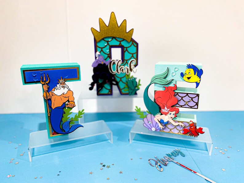 Little Mermaid Theme 3D Letters Ariel Party Theme Mermaid - Etsy