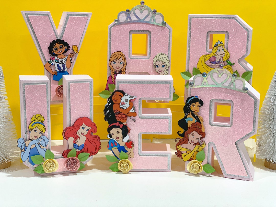 ONE Princess 3D Letters | Princess Party Theme | Princess Birthday ...