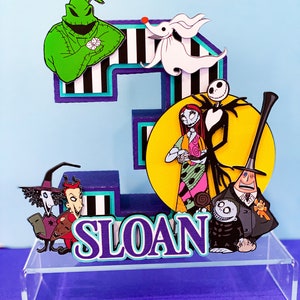 Nightmare Before Christmas Theme 3D Letters With Name Jack and Sally ...