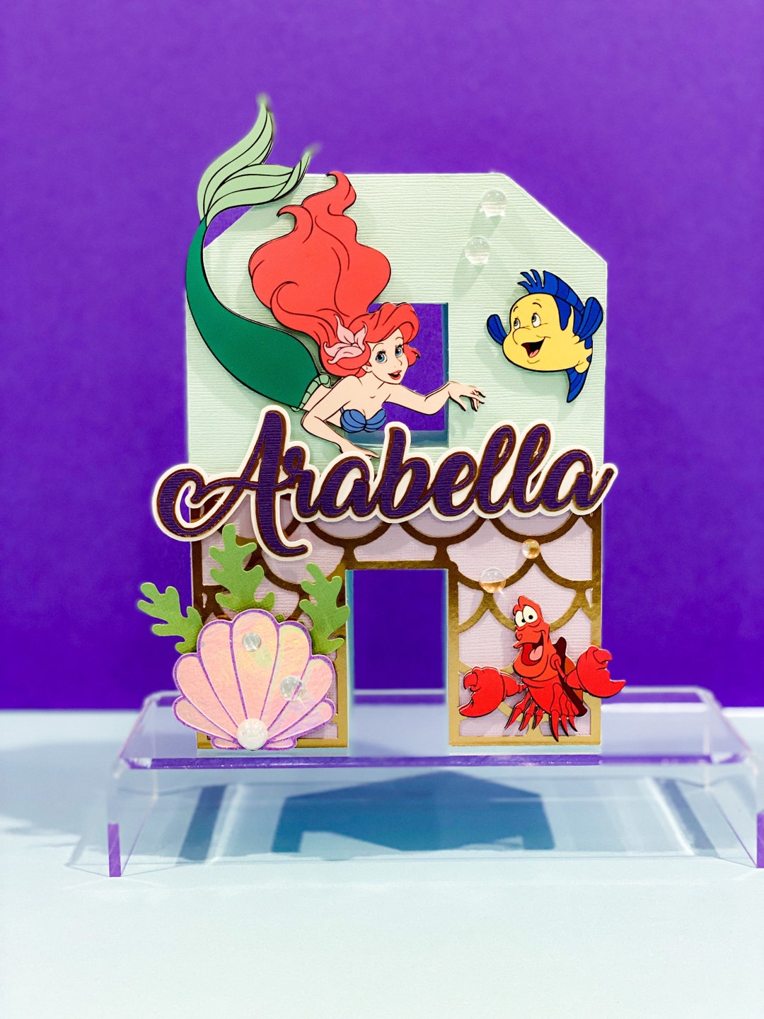 Little Mermaid Theme 3D Letters or Numbers With Name Ariel Party Theme ...